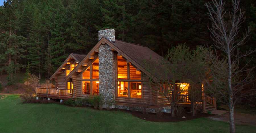 Now this is Log Country Home Living at Triple Creek Ranch, Those Sunsets!
