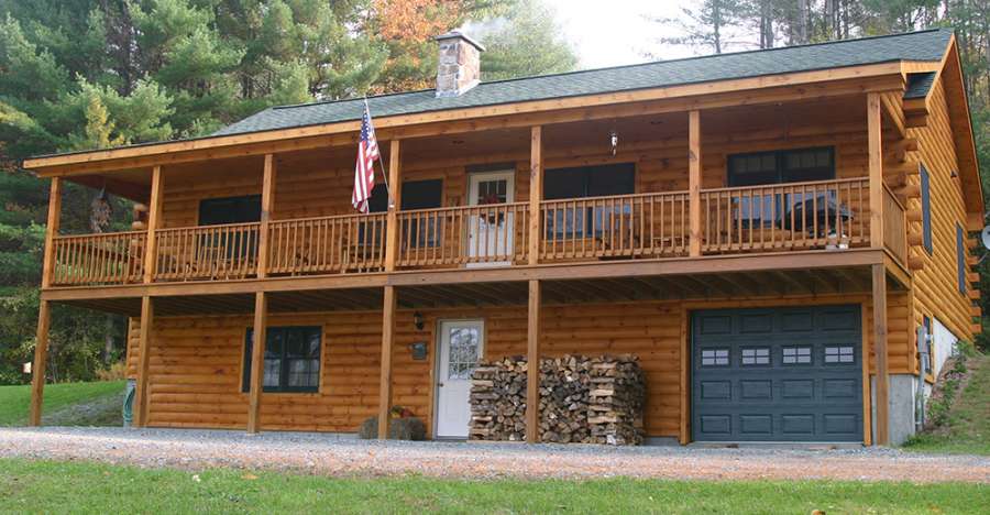 The Hanover Log Home Has a Flexible and Open Floor Plan