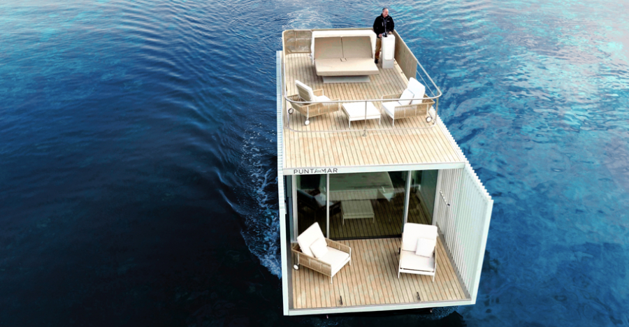An Eco Friendly Floating Cabin With Two Levels