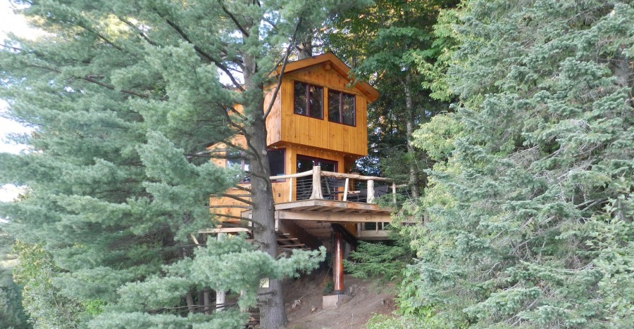 A Tree Cabin on Walker Pond in Vermont, United States