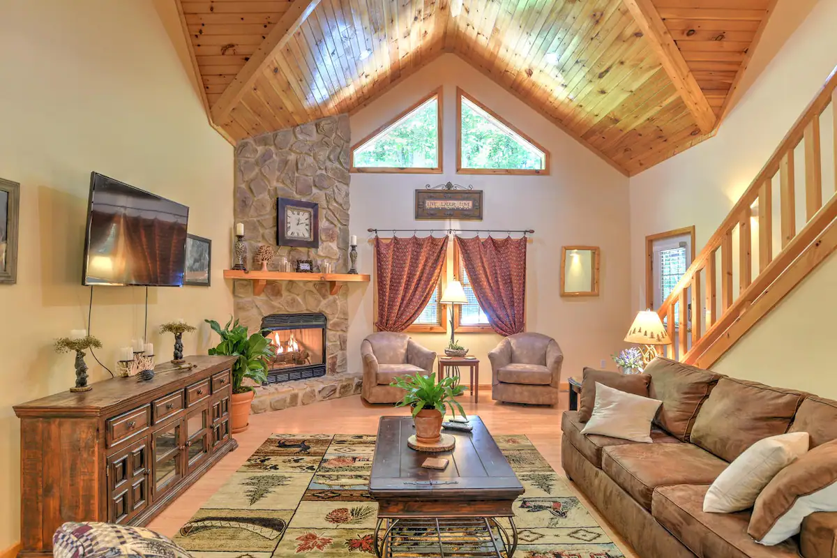 A Luxe Log Cabin w/ Modern Finishes & Mountain Views