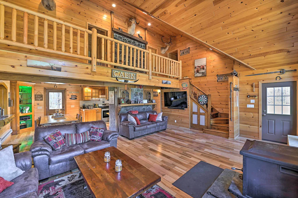 Spacious Cabin on 50 Acres + Fire Pit & Creek